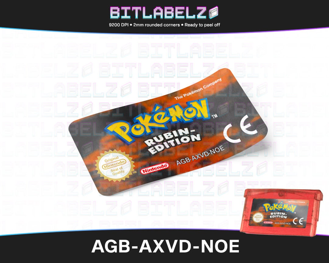 Pokemon: Ruby Edition Replacement Label AGB-AXVD-NOE Metallic Effect - Etsy