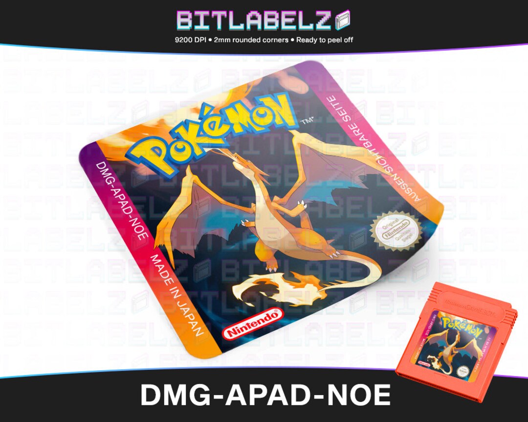 Pokemon Rot Custom Replacement Label DMG-APAD-NOE - Etsy.de