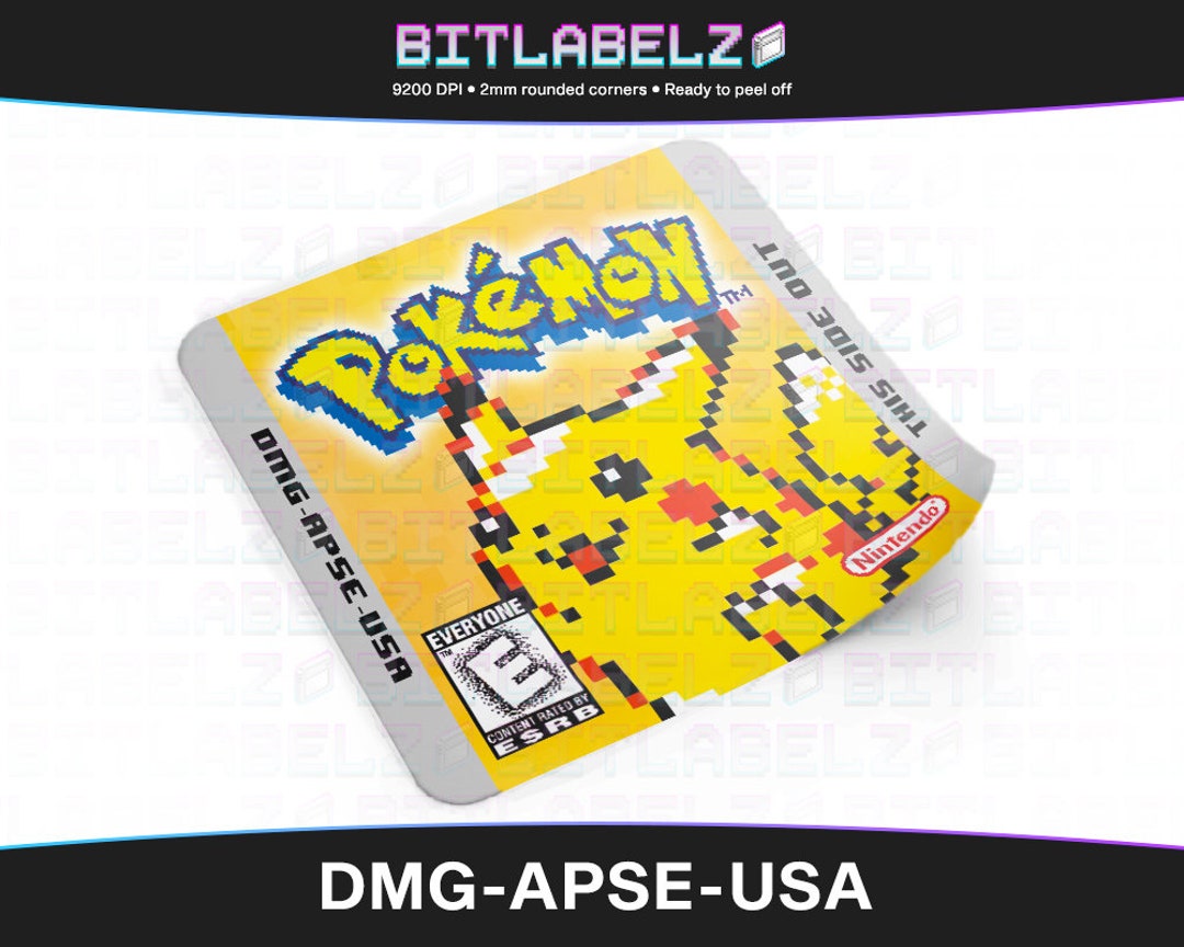 Pokemon Yellow Pixel Art » Custom Replacement Label » DMG-APSE-USA - Etsy