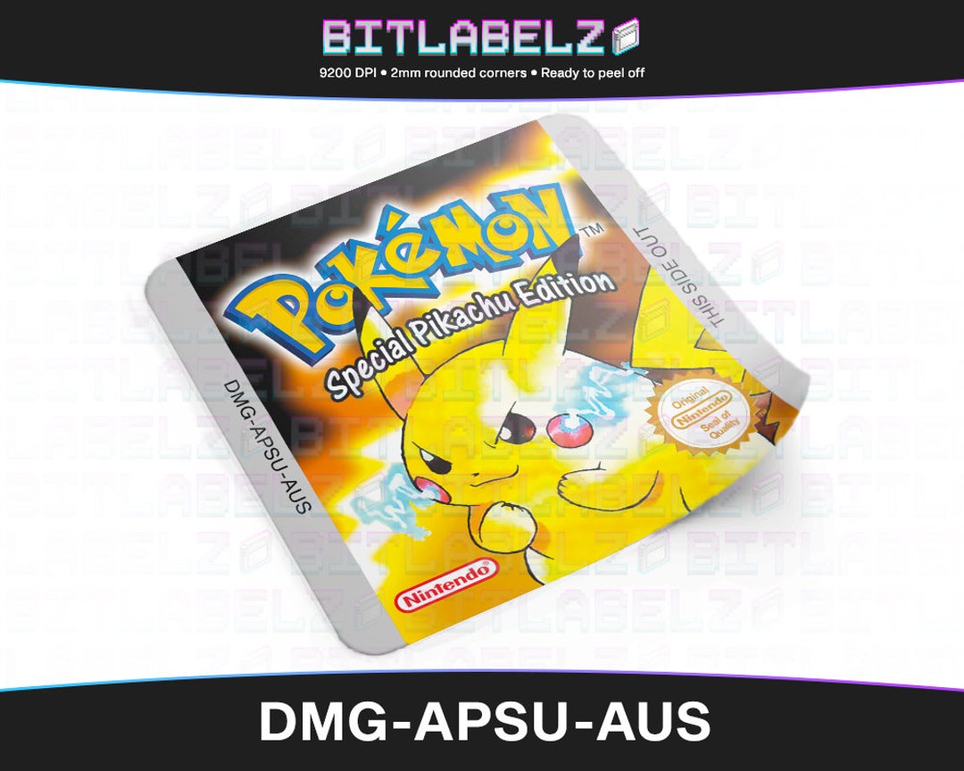 Pokemon Yellow » Replacement Label » DMG-APSU-AUS - Etsy