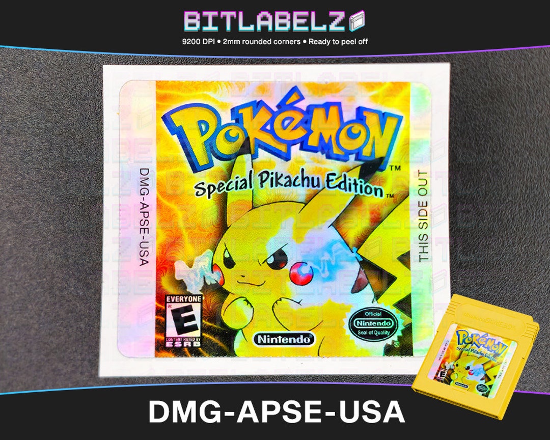 Pokemon Yellow » Replacement Label » DMG-APSE-USA » Holographic Effect ...