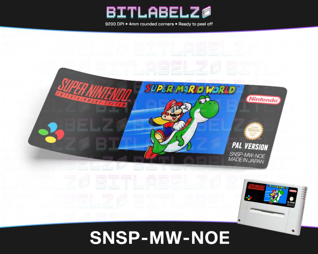 Super Mario World » Replacement Label » SNSP-MW-NOE - Etsy