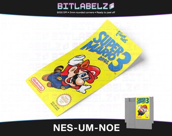 NES Super Mario Bros 3 Replacement Game Cartridge Label Decal Glossy ...