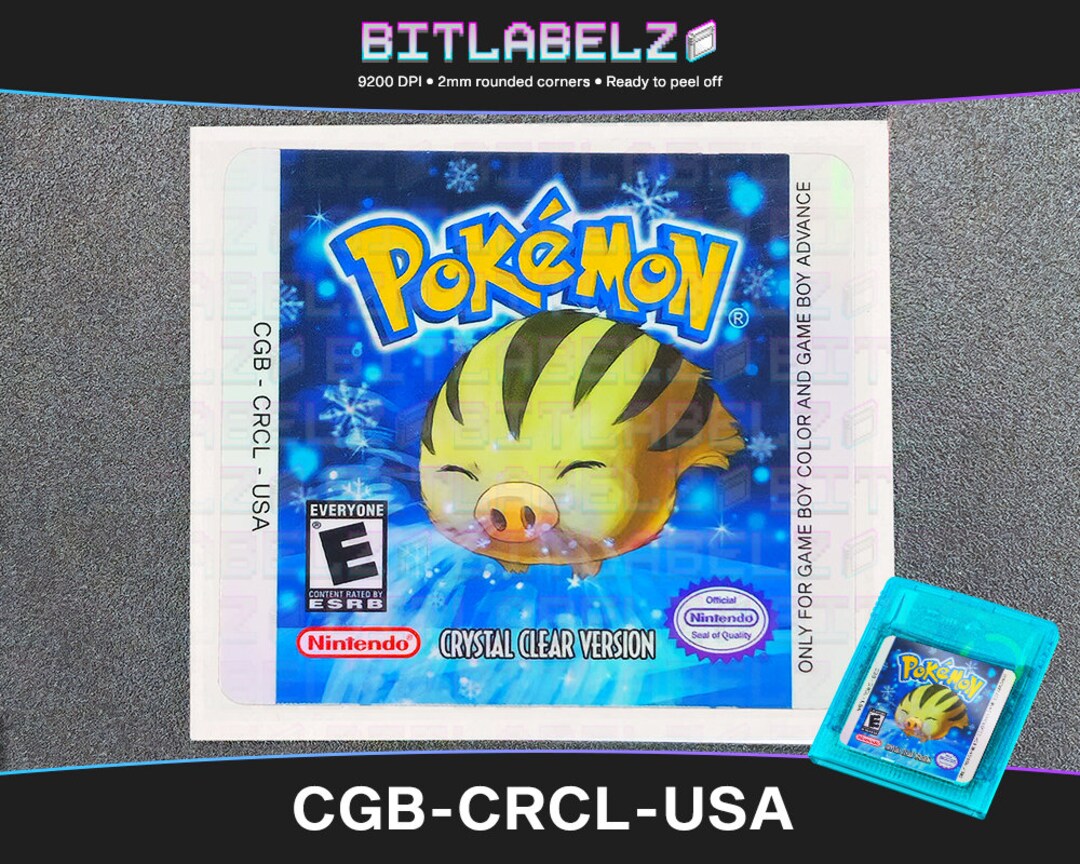Pokemon Crystal Clear » Replacement Label » CGB-CRCL-USA » Holographic ...