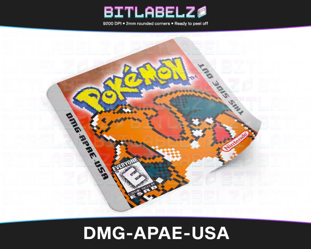 Pokemon Red Pixel Art » Custom Replacement Label » DMG-APAE-USA - Etsy