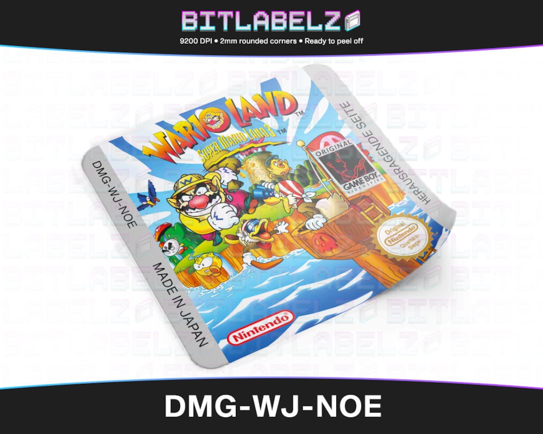 Wario Land - Super Mario Land 3 » Replacement Label » DMG-WJ-NOE - Etsy
