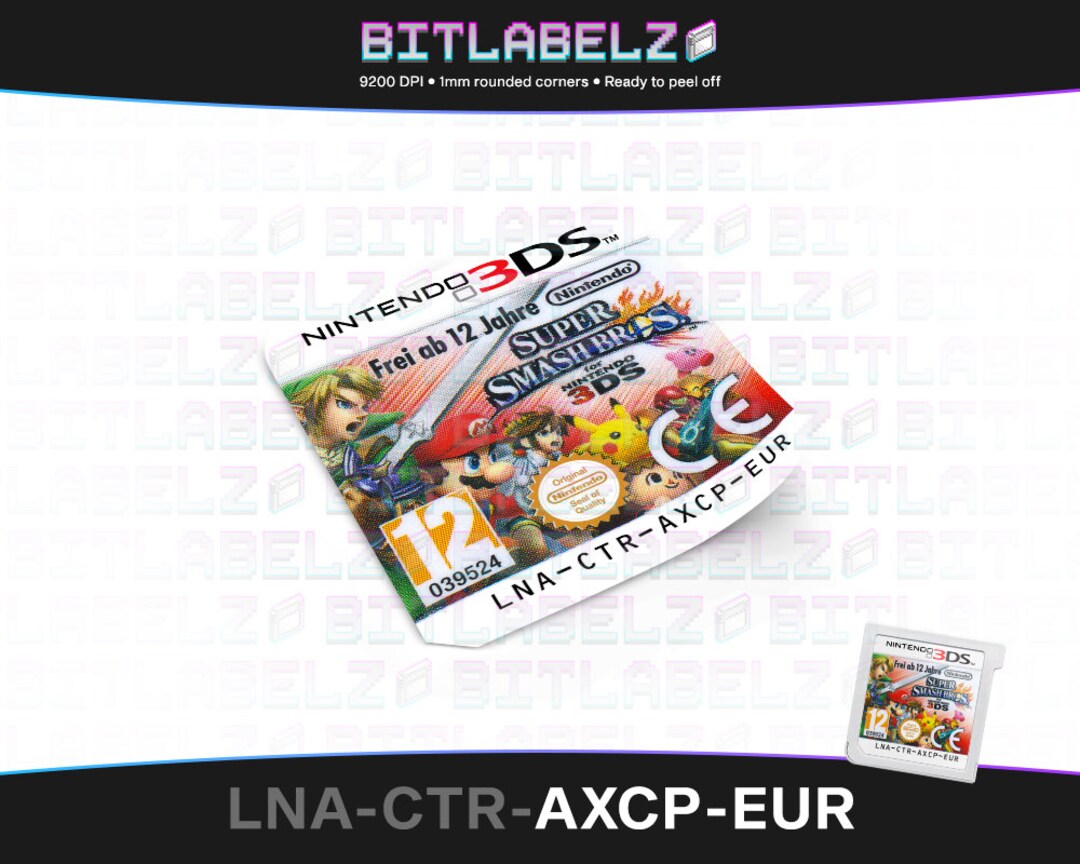 Super Smash Bros. for Nintendo 3DS » Replacement Label » AXCP-EUR - Etsy