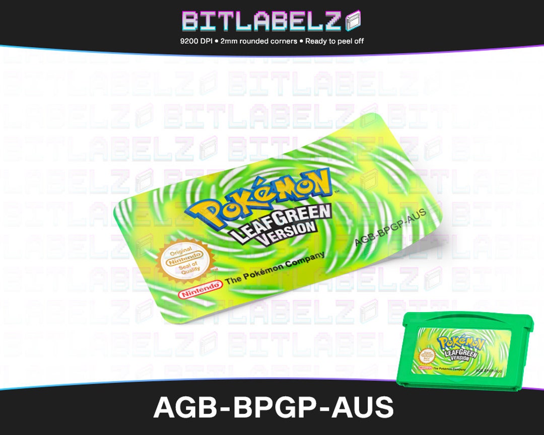 Pokemon: Leafgreen Version » Replacement Label » GB-BPGP-AUS » Metallic ...
