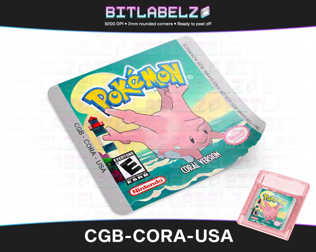 Pokemon Coral » Custom Replacement Label » CGB-CORA-USA - Etsy