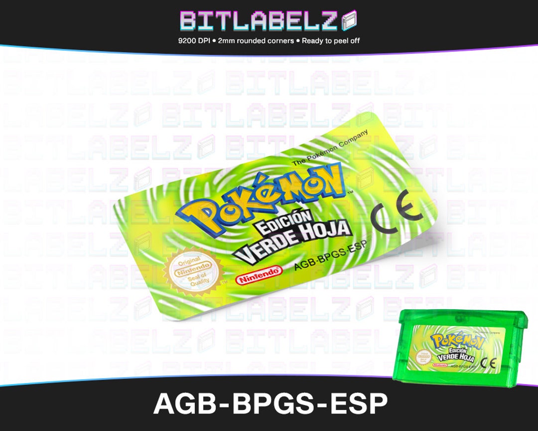 Pokemon: Edicion Verde Hoja » Replacement Label » AGB-BPGS-ESP ...