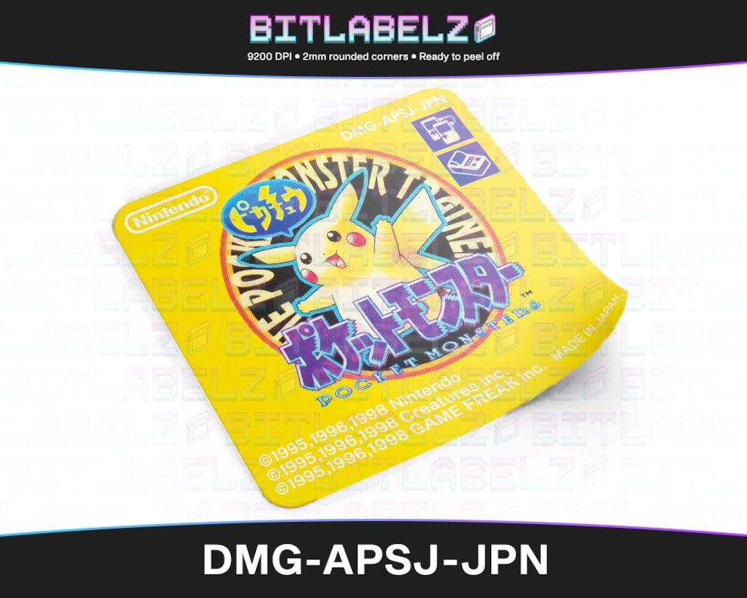 Pokemon Yellow » Replacement Label » DMG-APSJ-JPN - Etsy