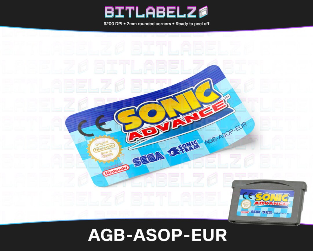 Sonic Advance » Replacement Label » AGB-ASOP-EUR - Etsy