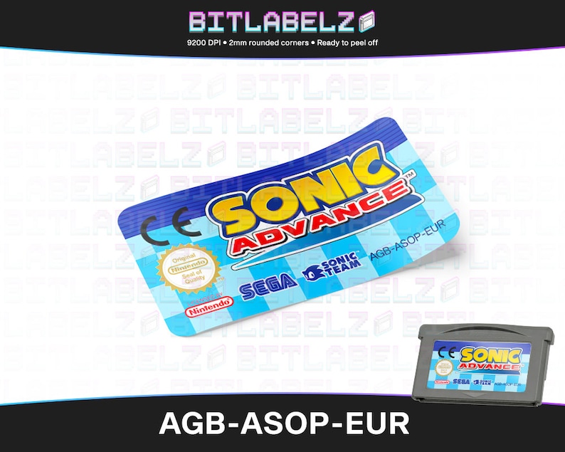 Sonic Advance » Replacement Label » AGB-ASOP-EUR - Etsy