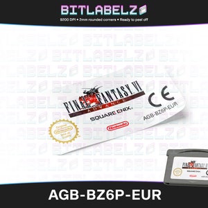 Final Fantasy VI Advance » Replacement Label » AGB-BZ6P-EUR - Etsy