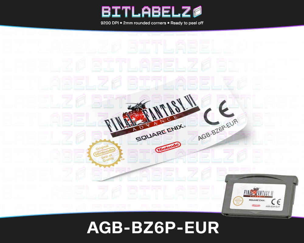 Final Fantasy VI Advance » Replacement Label » AGB-BZ6P-EUR - Etsy