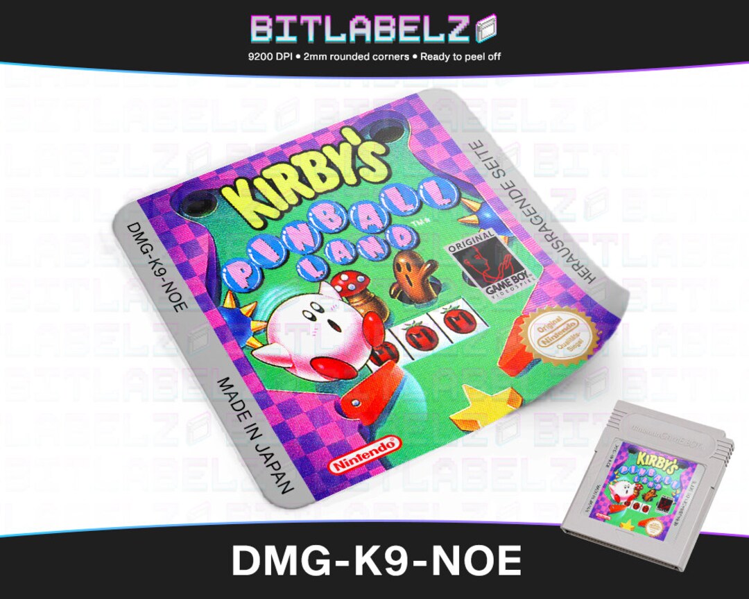 Kirby's Pinball Land Replacement Label DMG-K9-NOE - Etsy