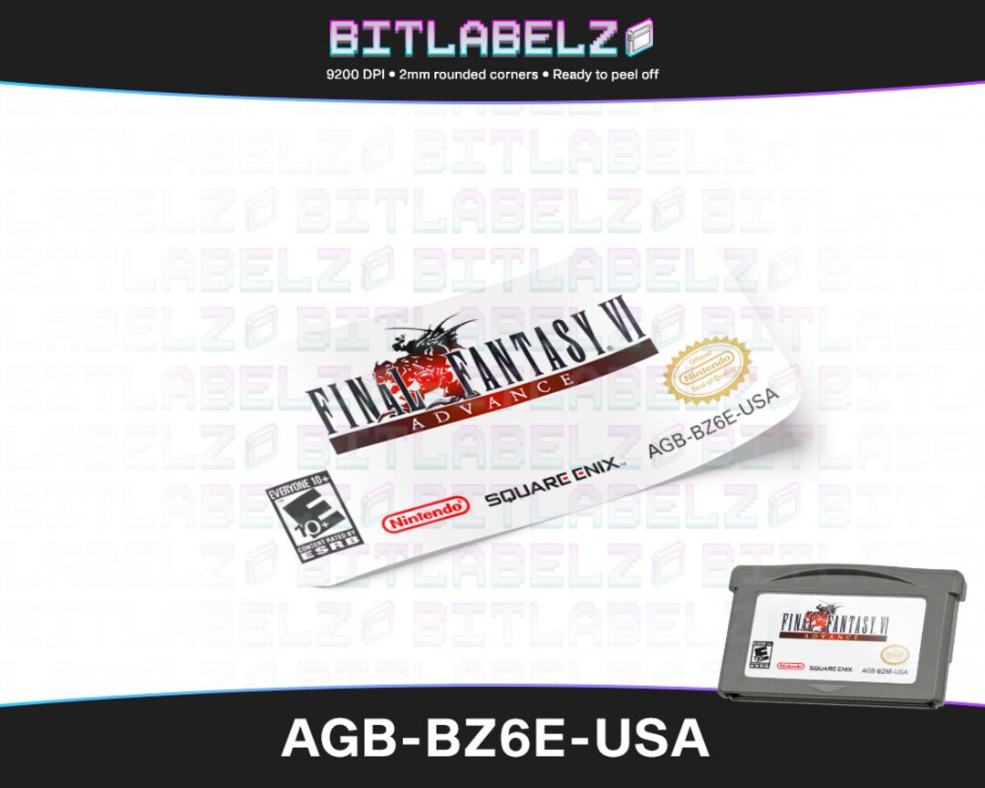 Final Fantasy VI Advance » Replacement Label » AGB-BZ6E-USA - Etsy