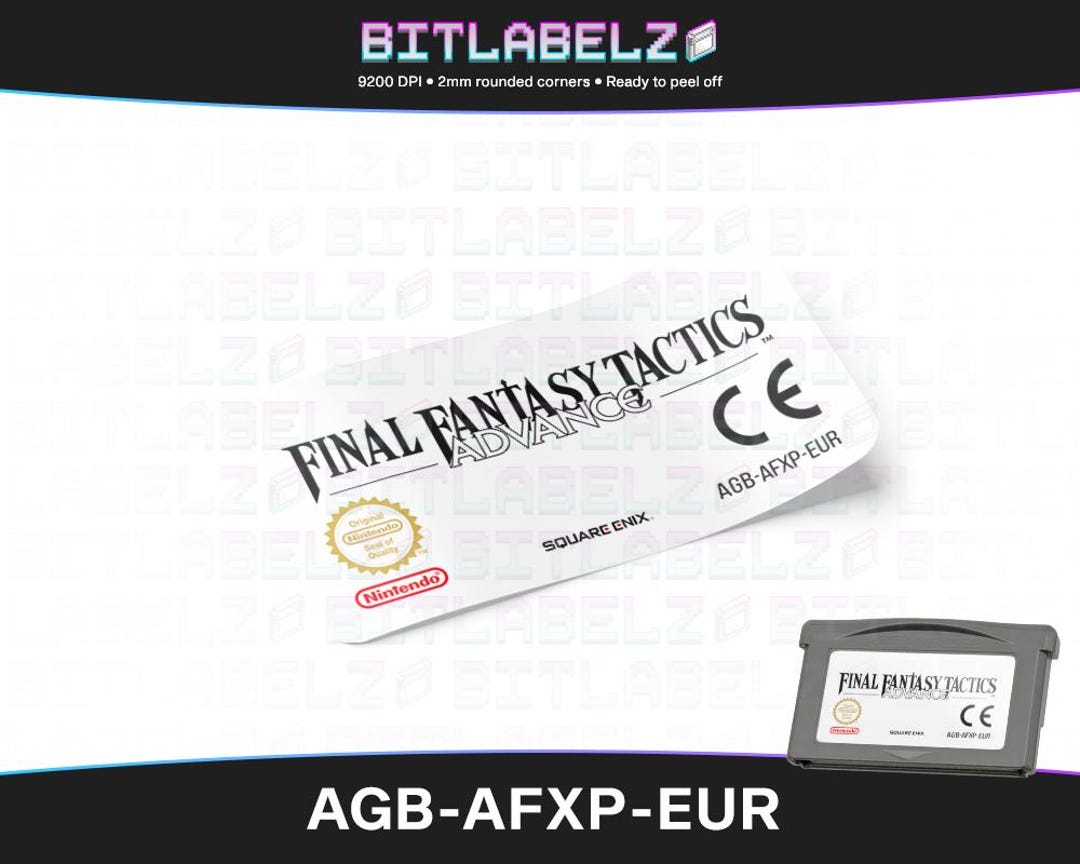 Final Fantasy Tactics Advance » Replacement Label » AGB-AFXP-EUR - Etsy