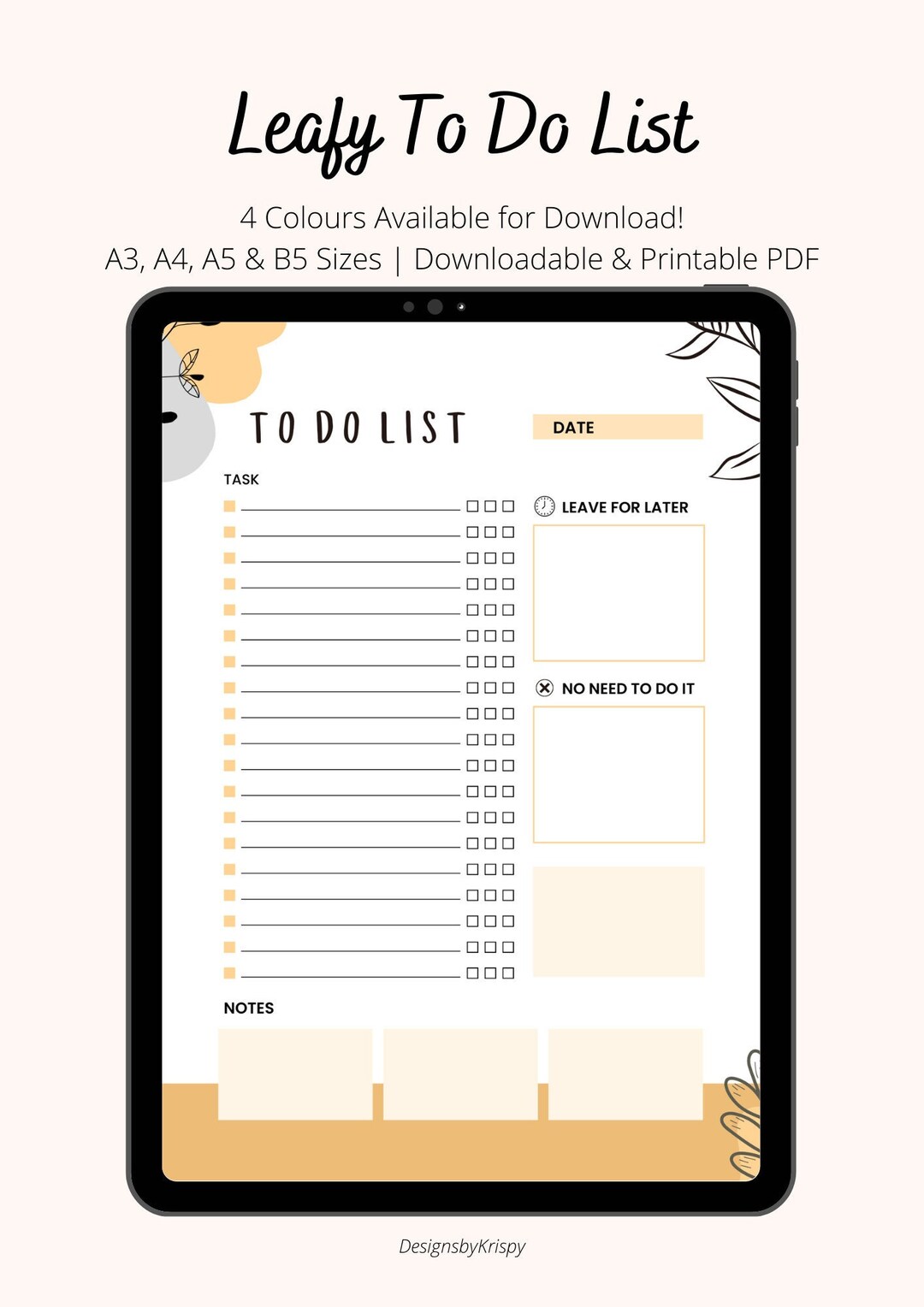 Minimalistic Leaf Theme to Do List, Productivity Planner, Undated Task ...