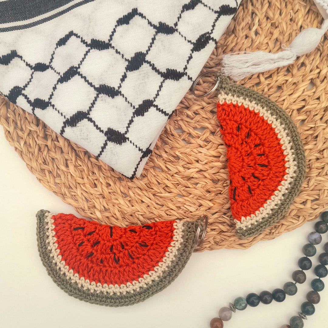 Crochet Watermelon Keyring - Etsy UK