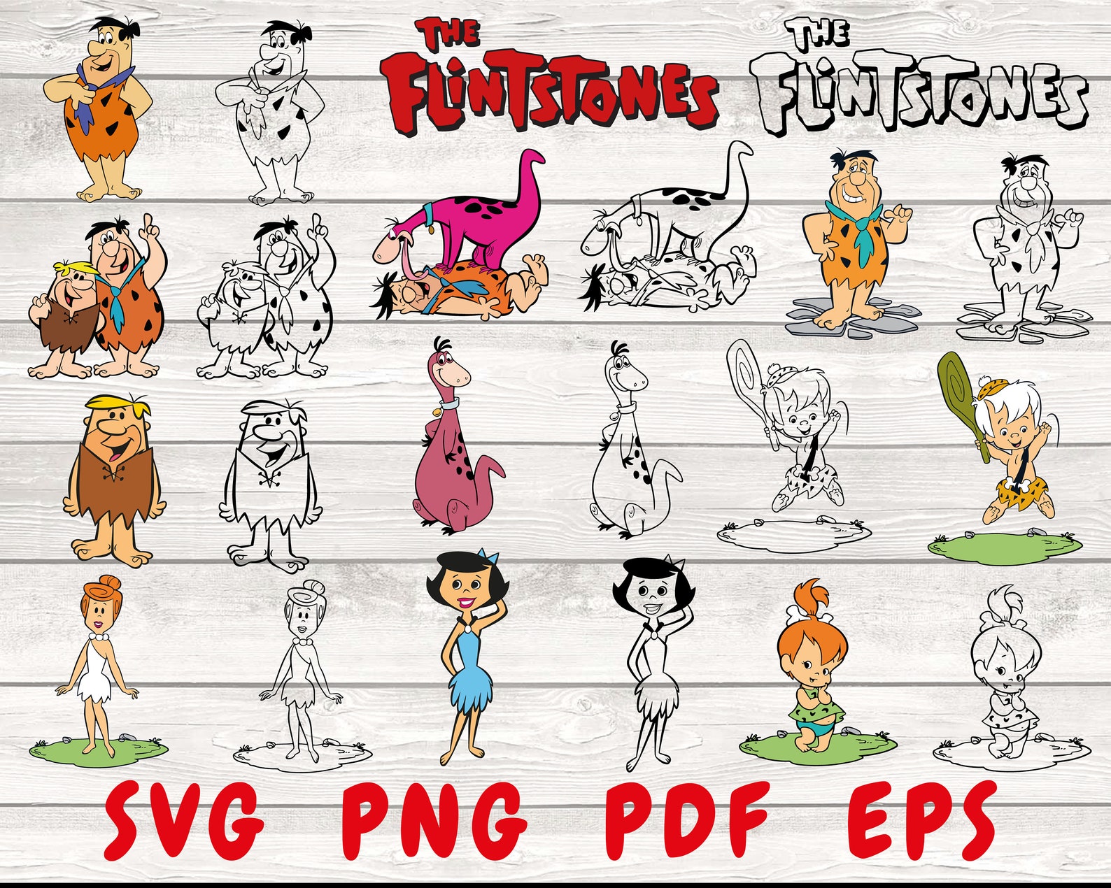 Flintstones Svg, the Flintstones, Dino Svg, Bam Bam Svg, Flintstone Svg ...