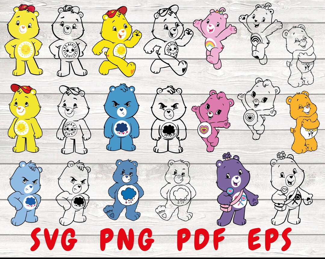 Buy Care Bears Svg, Bears, Bears Svg, Care Bear Svg, Bear Family Svg ...