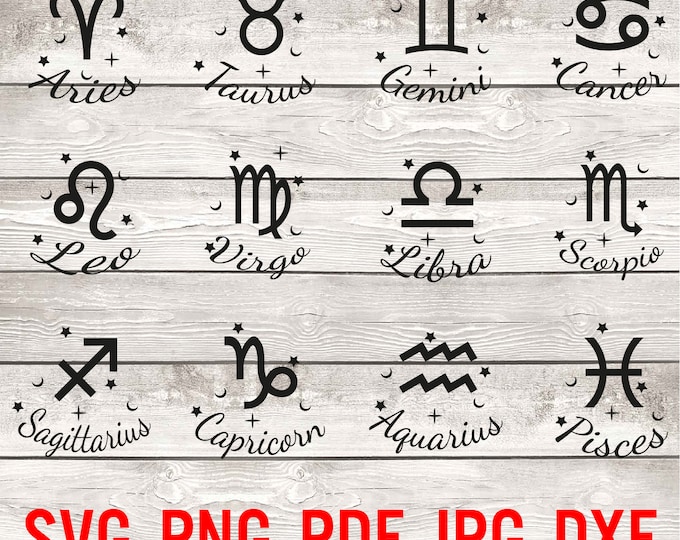 Astrology Svg, Zodiac Svg , Zodiac Sign Svg, Zodiac Clipart, Horoscope ...