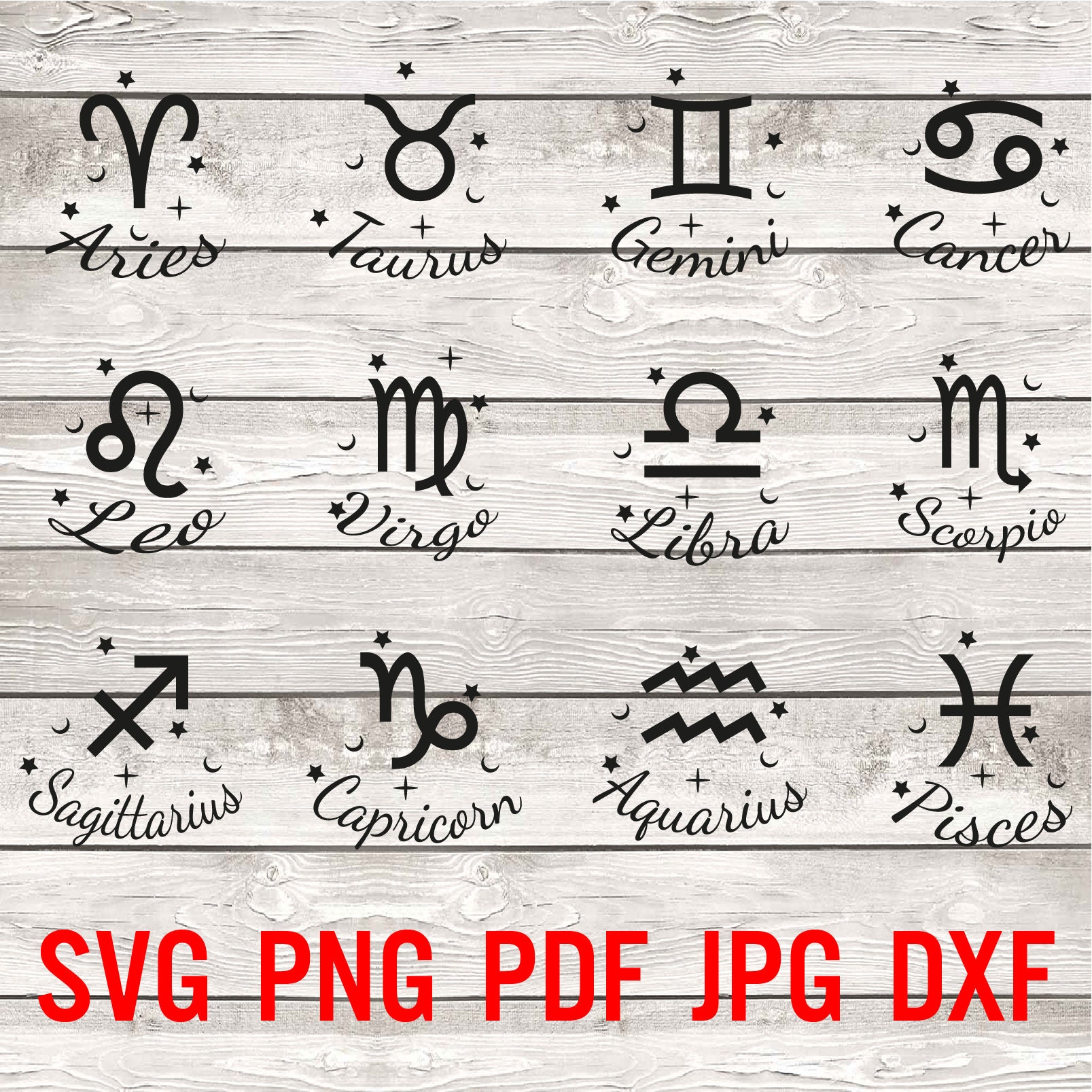 Astrology Svg, Zodiac Svg , Zodiac Sign Svg, Zodiac Clipart, Horoscope ...