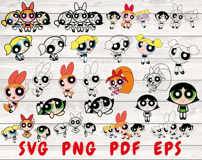 Powerpuff Girls PNG, SVG Template Design for Cups Etc. - Etsy
