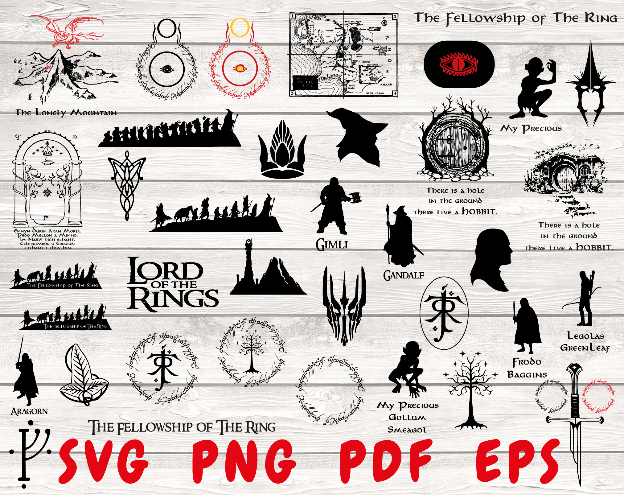Lord of the Rings Svg Middle Earth Svg LOTR Svg Wizard Svg - Etsy