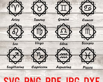 Astrology Svg, Zodiac Svg , Zodiac Sign Svg, Zodiac Clipart, Horoscope ...