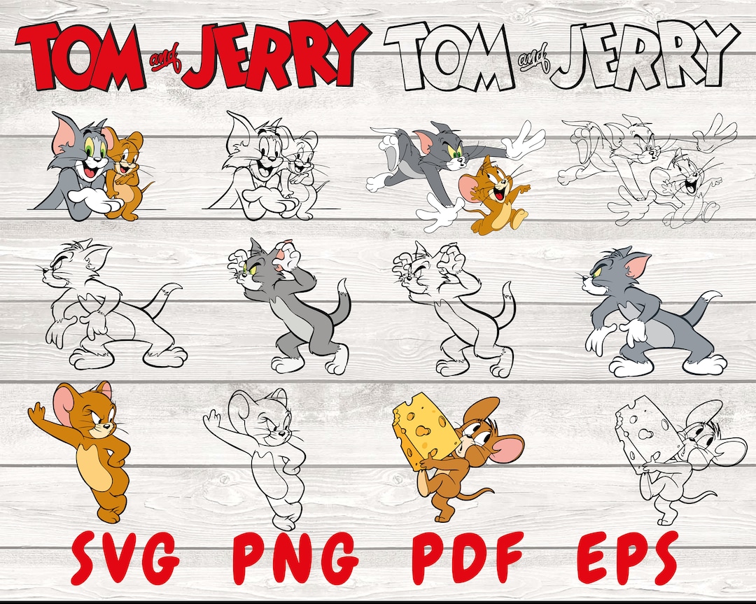 Tom And Jerry Svg, Tom And Jerry, Friends svg, Cartoon Svg, Tom Svg ...