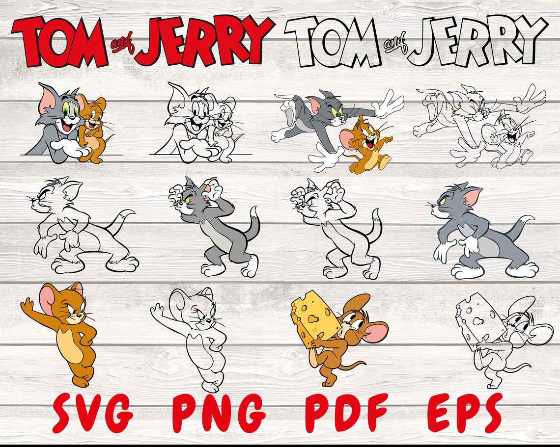 Tom and Jerry Svg, Tom and Jerry, Friends Svg, Cartoon Svg, Tom Svg ...