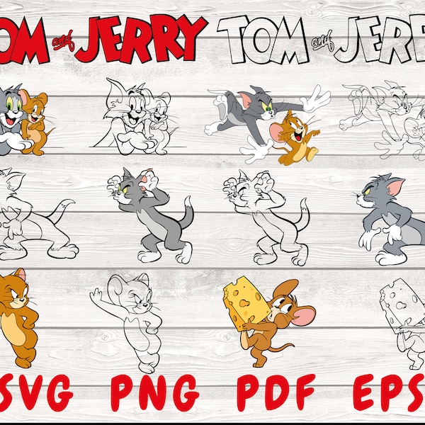 Tom Jerry Svg - Etsy