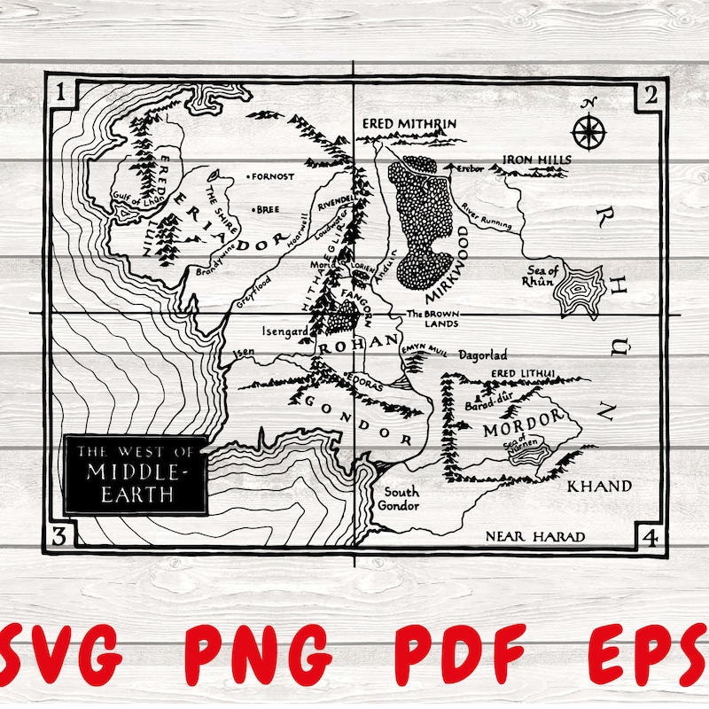 Middle Earth Map - Etsy