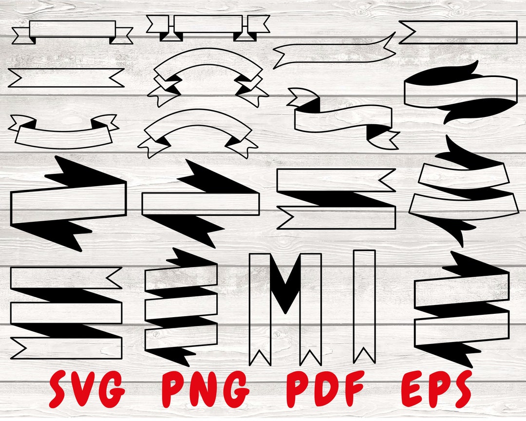Ribbons Svg, Ribbon Banner Svg, Ribbons Banner Svg Bundle, Banner ...