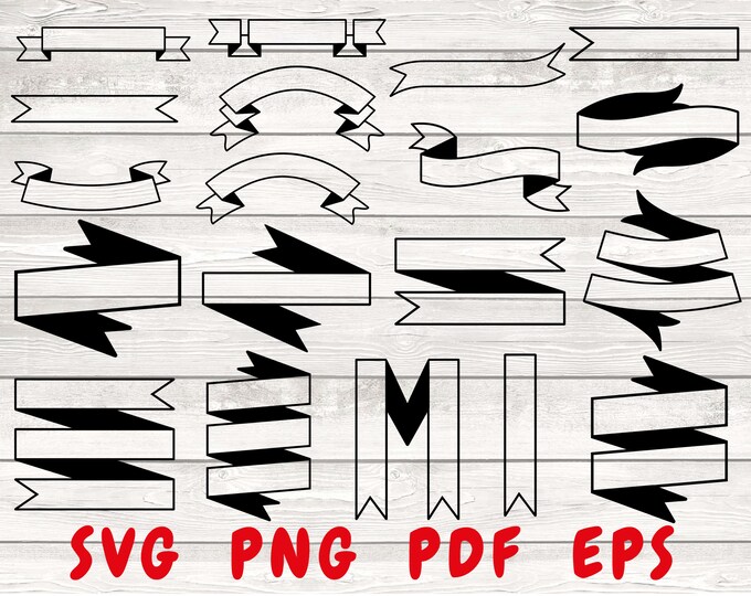 Banner Svg, Banners Svg Bundle, Ribbon Svg Bundle, Ribbons Svg, Label Svg, Banner Clipart, Print ...