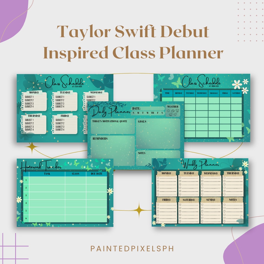 Editable Taylor Swift Debut Inspired Class Planner Template - Etsy
