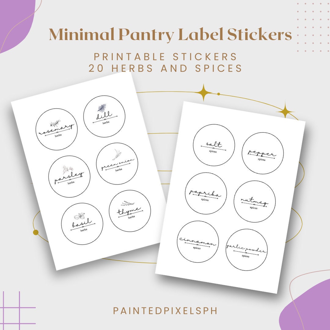 Printable Minimal Pantry Label Stickers - Etsy