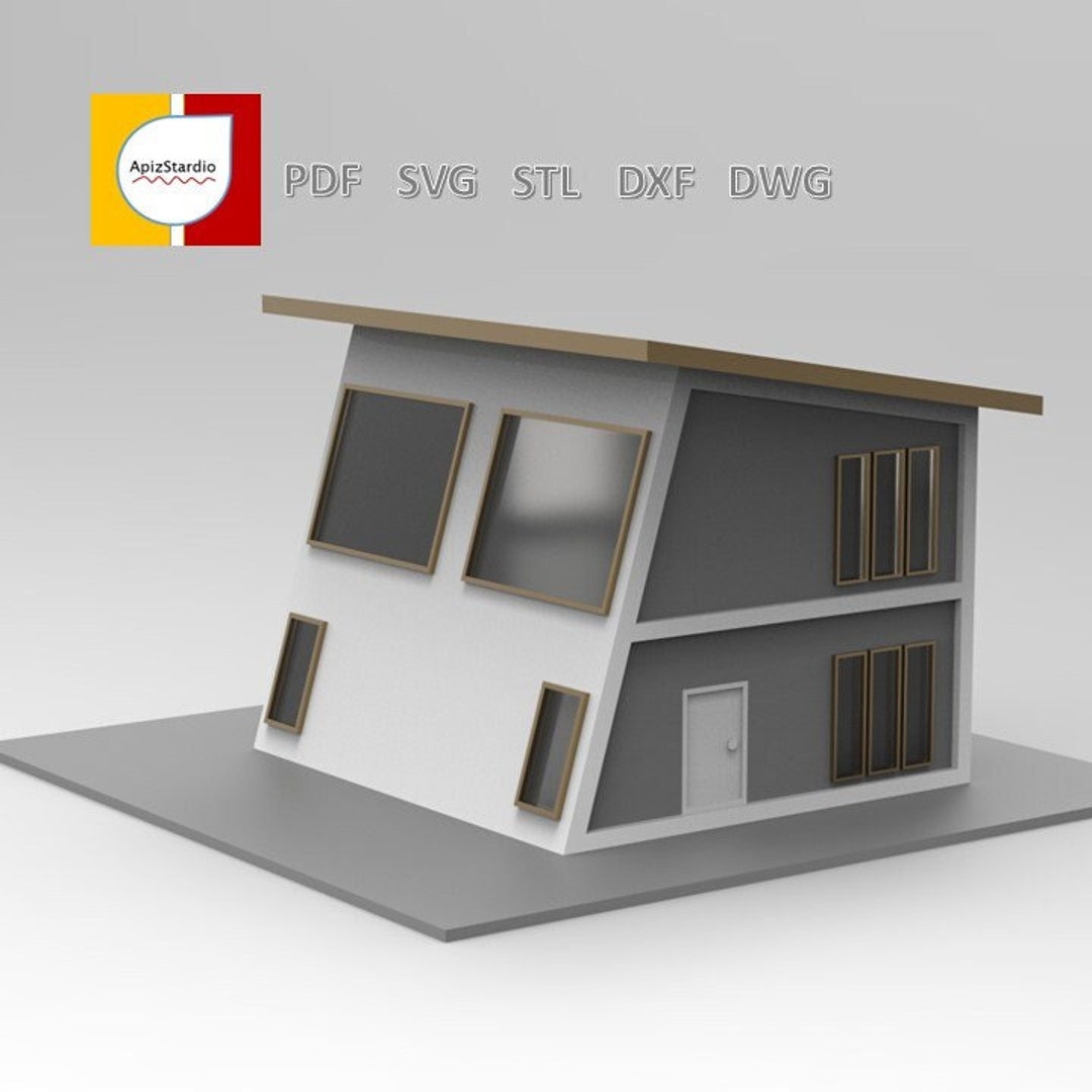 STL House 3D Print Exterior Design House Papercraft Laser - Etsy