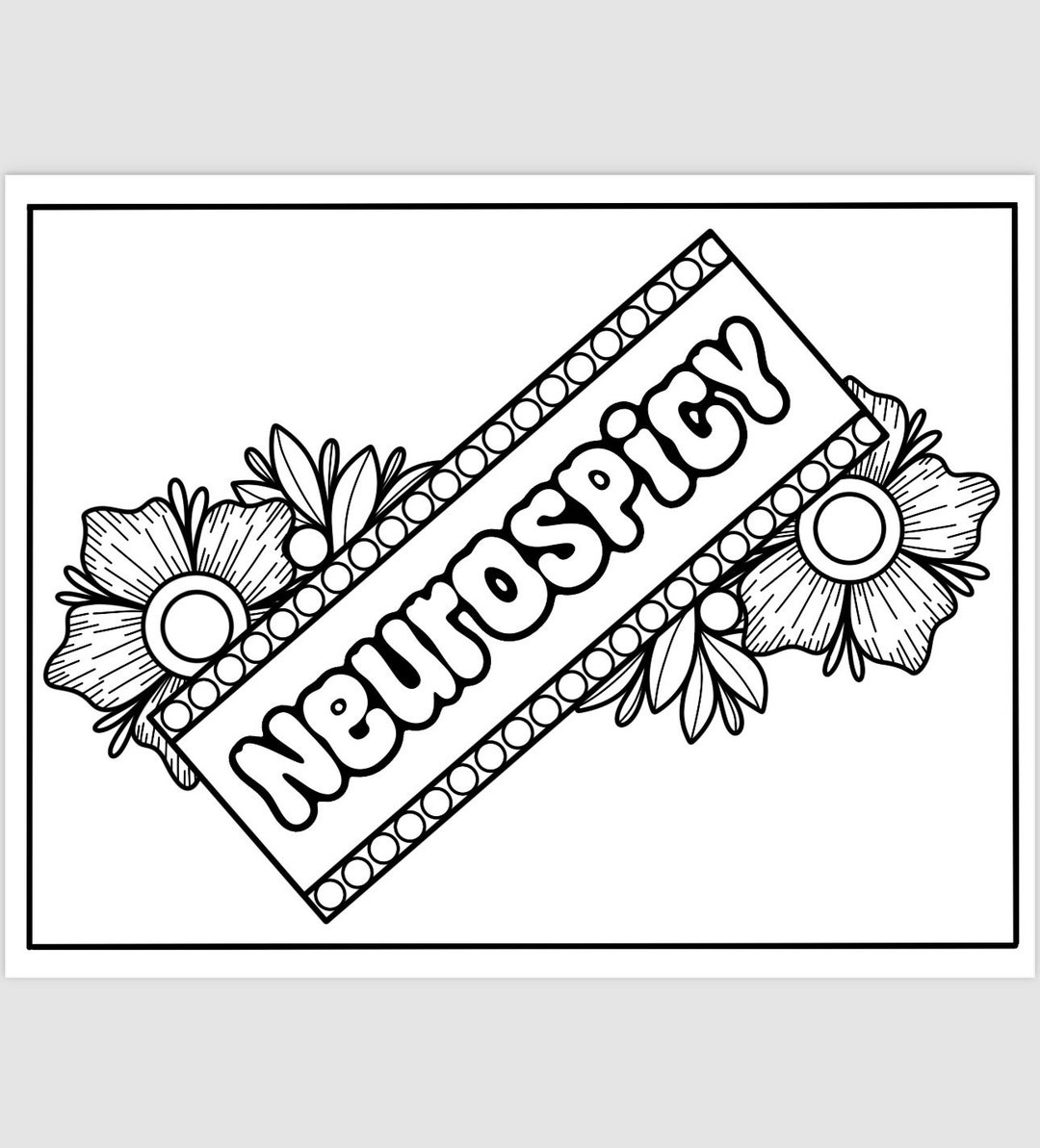 Neurospicy Coloring Page - Etsy