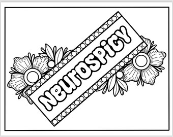 Neurospicy Coloring Pages ADHD, Autism, Neurodivergent Neuro Affirming ...