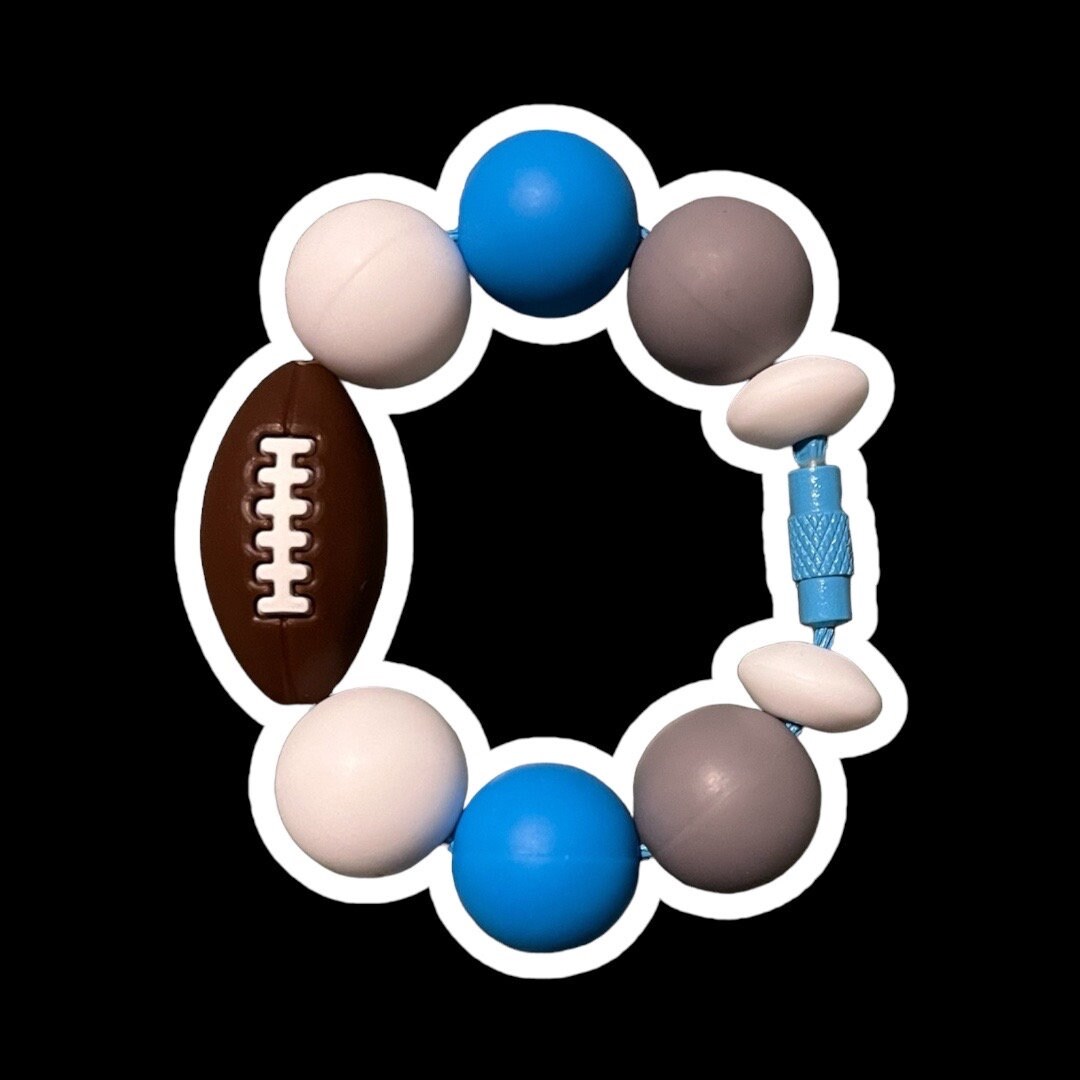 Football NFL Tumbler Handle Charm Silicone Beaded Bracelet Accessory ...