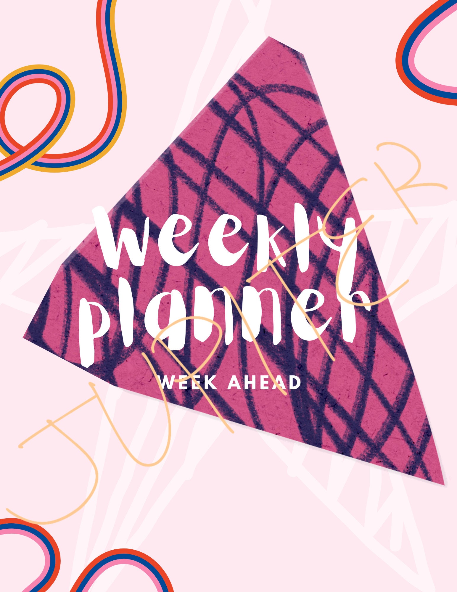 Weekly Planner Printable Vertical Digital Colorful Weekly - Etsy