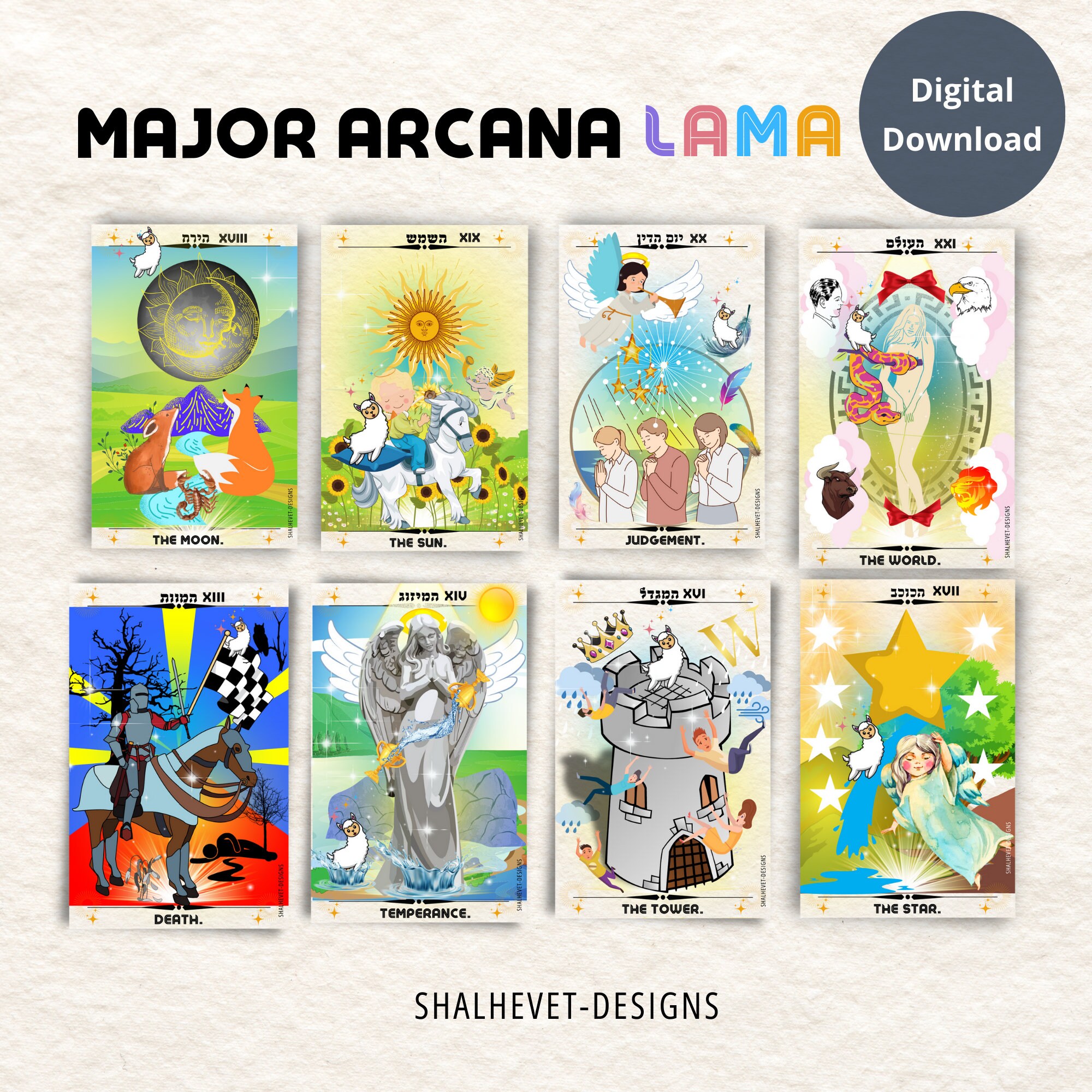 78 Printable Tarot LAMA Cards Personal Growth Gift A Unique Designed ...