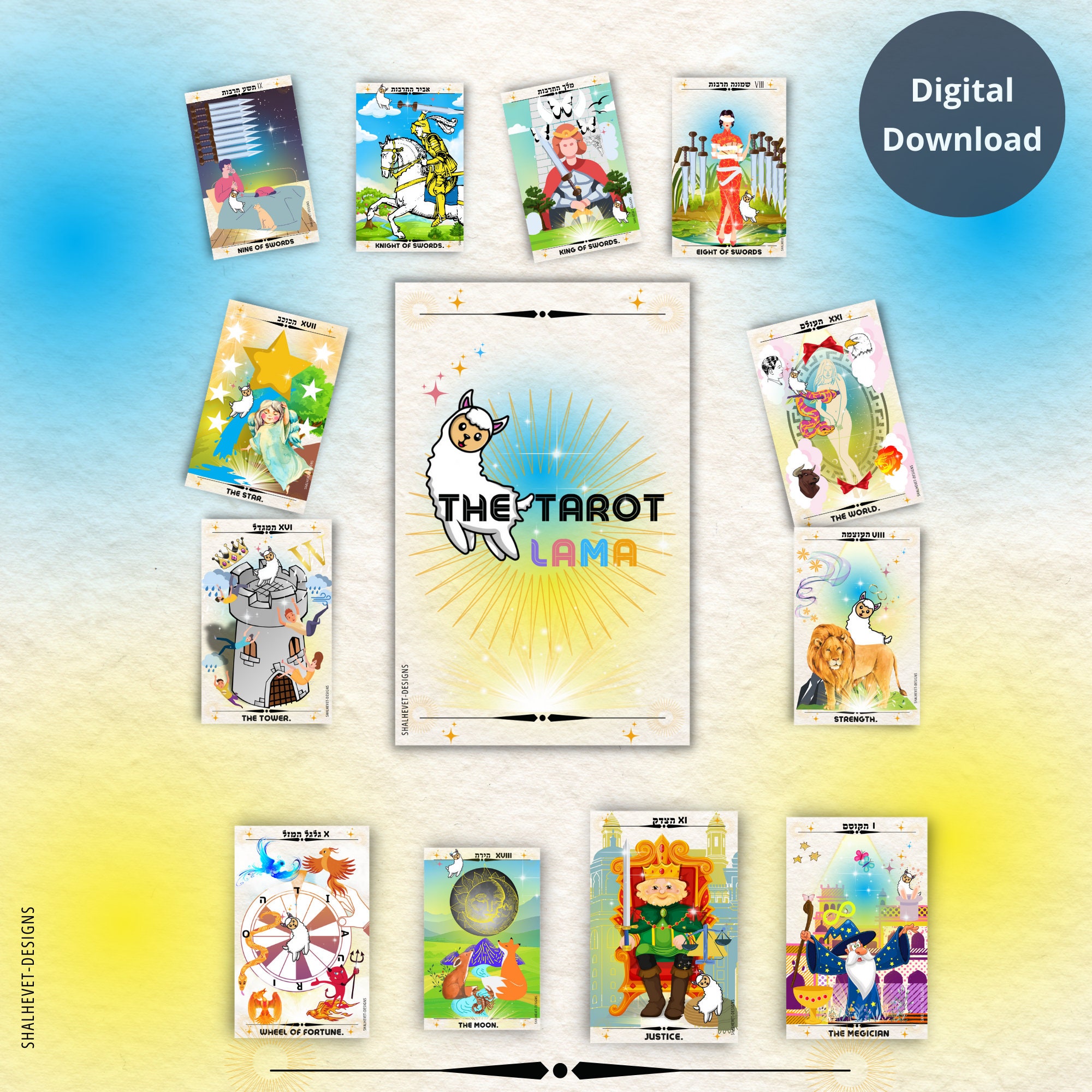 78 Printable Tarot LAMA Cards Personal Growth Gift A - Etsy