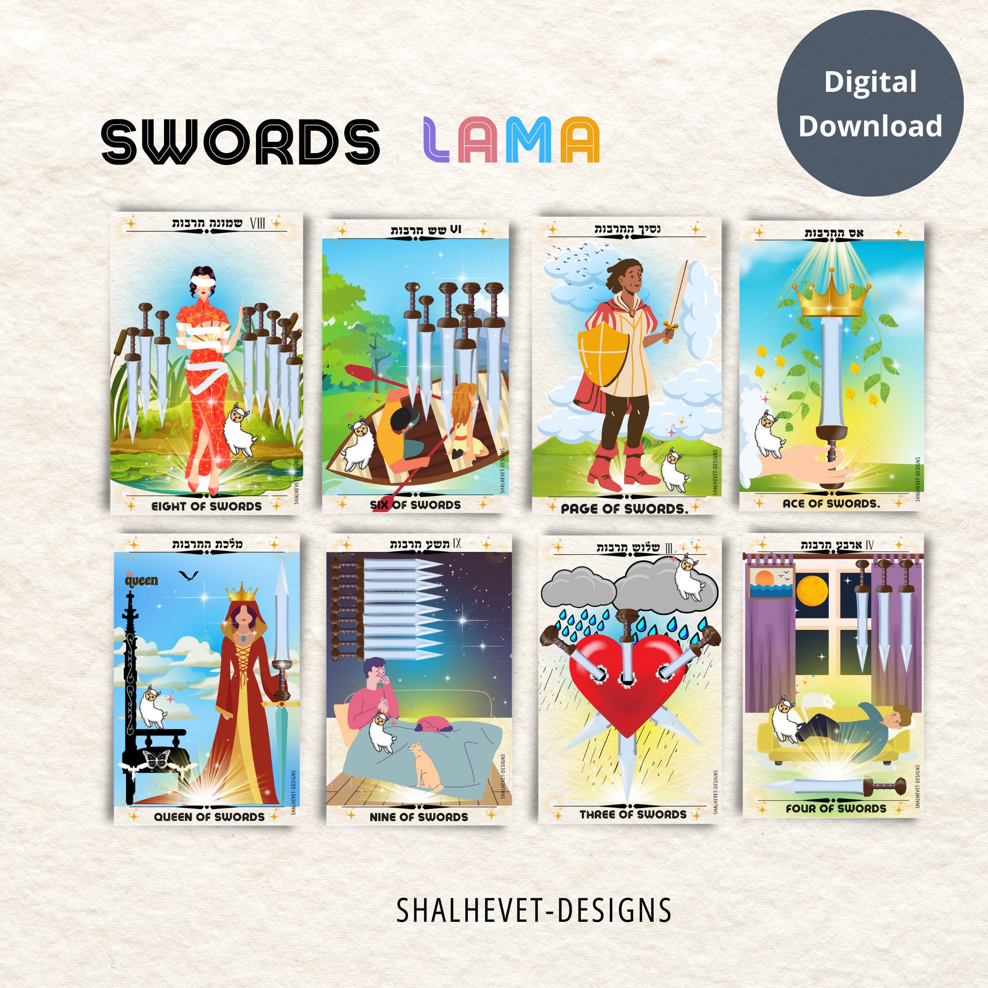 78 Printable Tarot LAMA Cards Personal Growth Gift A - Etsy