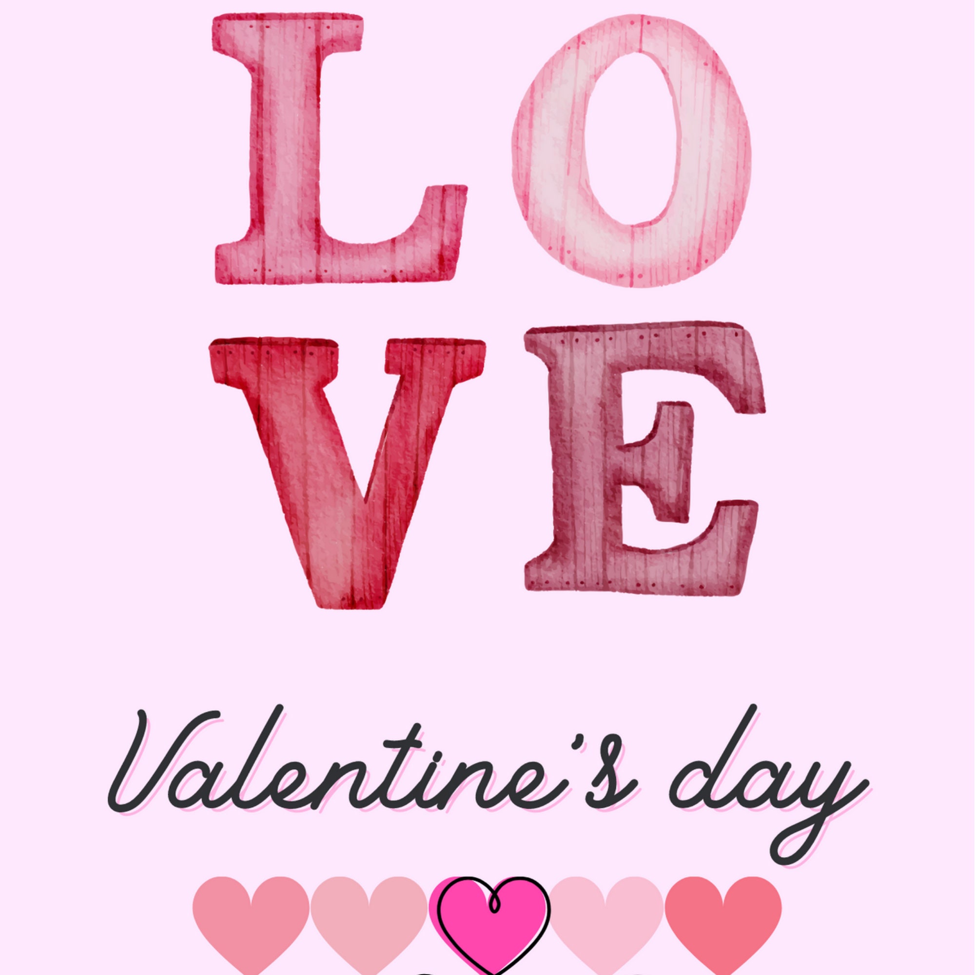 2 Greeting Love Cards / Printable Valentine's Cards / INSTANT DIGITAL ...