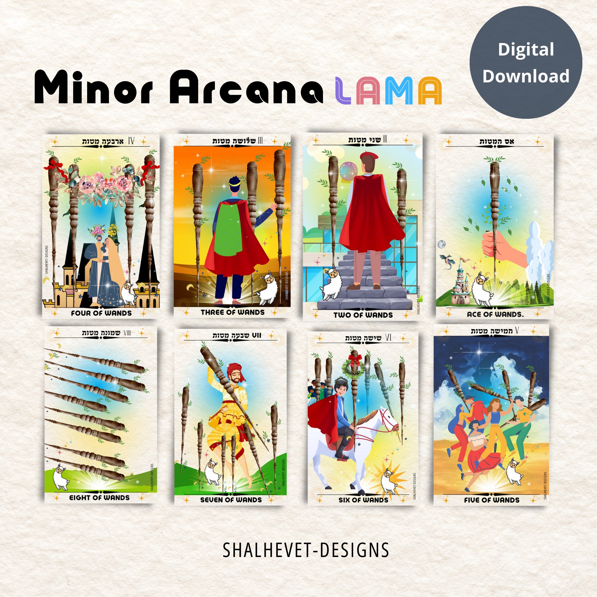78 Printable Tarot LAMA Cards | Personal Growth Gift | A Unique ...
