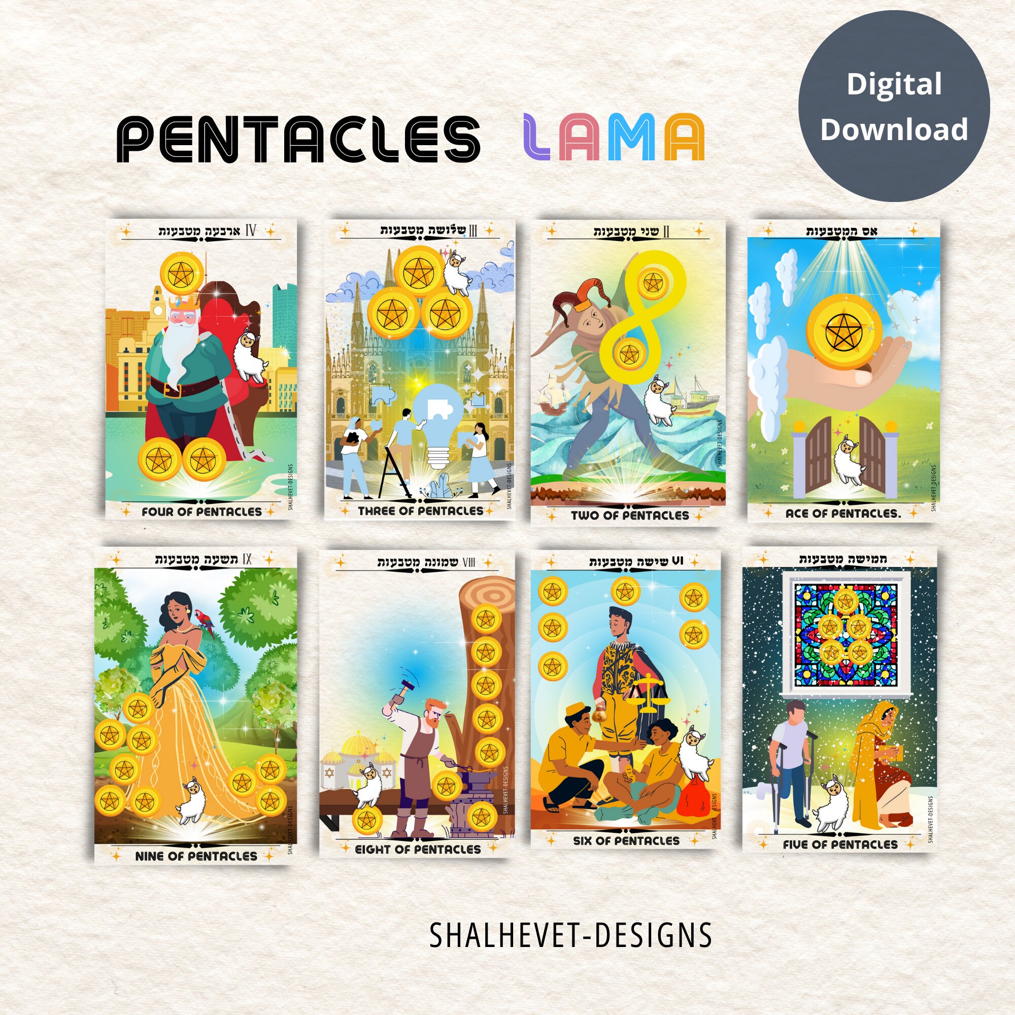 78 Printable Tarot LAMA Cards Personal Growth Gift A - Etsy